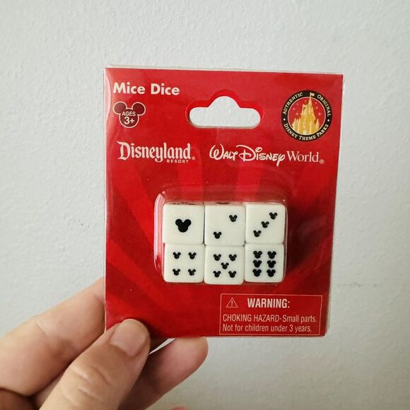 Disney | Toys | Rare Walt Disney Parks Mice Dice 3 Pair Standard 6 Sided Die W Mouse Ear Dots ...